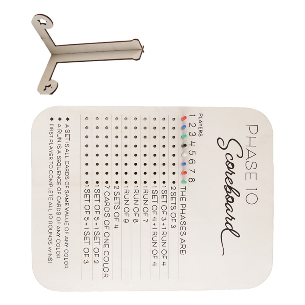 Phase 10 Scoreboard Round Trackers Board with Colored Pegs Scoring ...