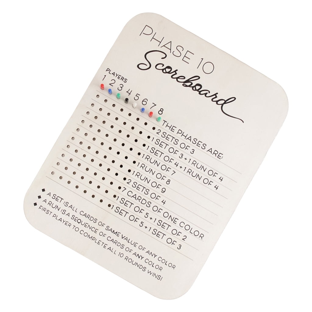 Phase 10 Scoreboard Round Trackers Board with Colored Pegs Scoring ...