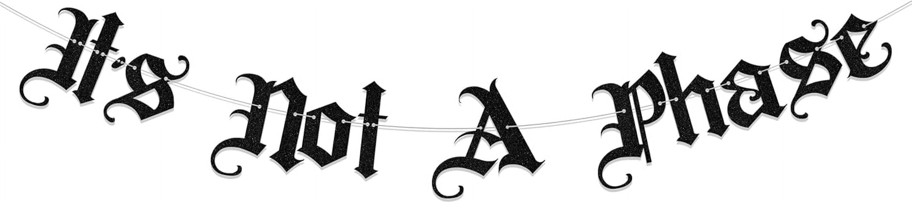It's Not A Phase Banner, Black Emo Birthday Party Supplies, It Was ...