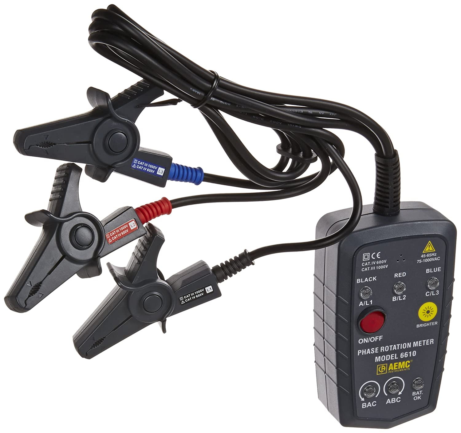 Phase Rotation Meter, 2.5ft Cable Length - Walmart.com