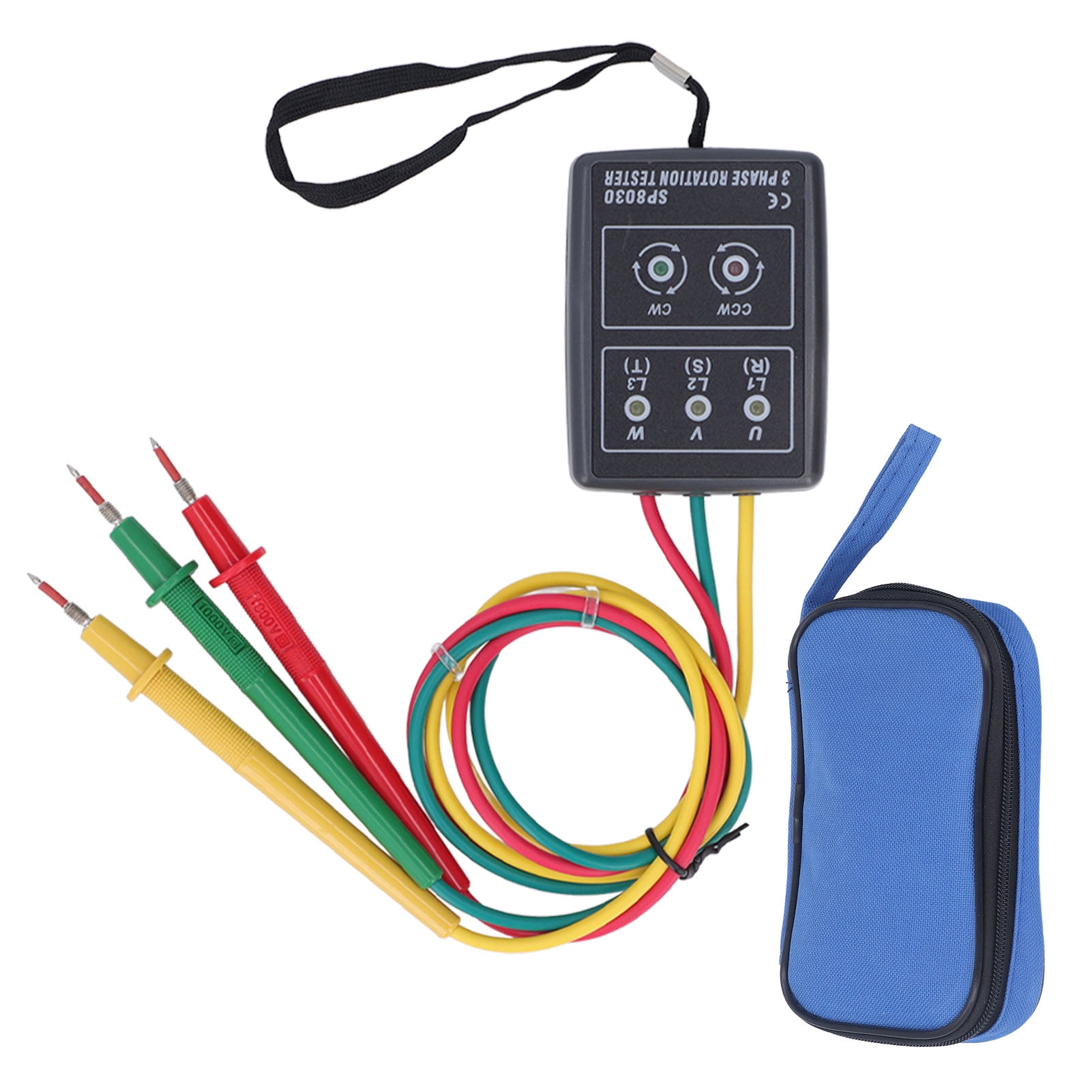 Phase Rotation Meter 5 Led Indicator No Battery Design 3 Test Leads 3