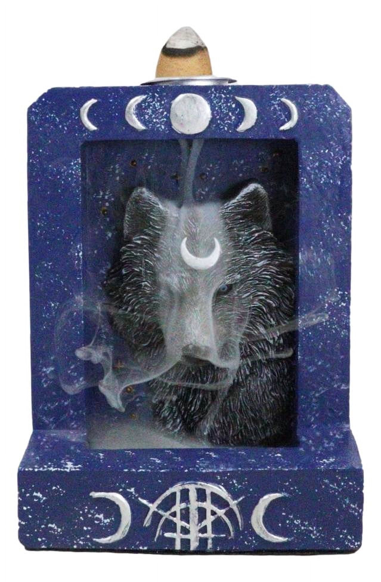 Phases Of The Moon Alpha Black Wolf With Crescent Mark Backflow Incense ...