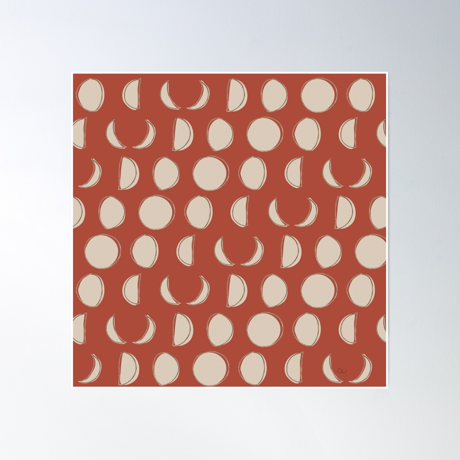 Phases Of The Moon Pattern Iii Poster Wall Art, Modern Wall Decor ...