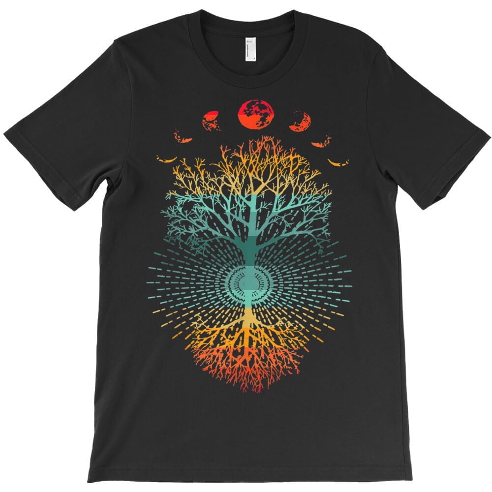 Phases Of The Moon Vintage Retro 60s 70s Vibe Tree Of Life Themed H042 ...