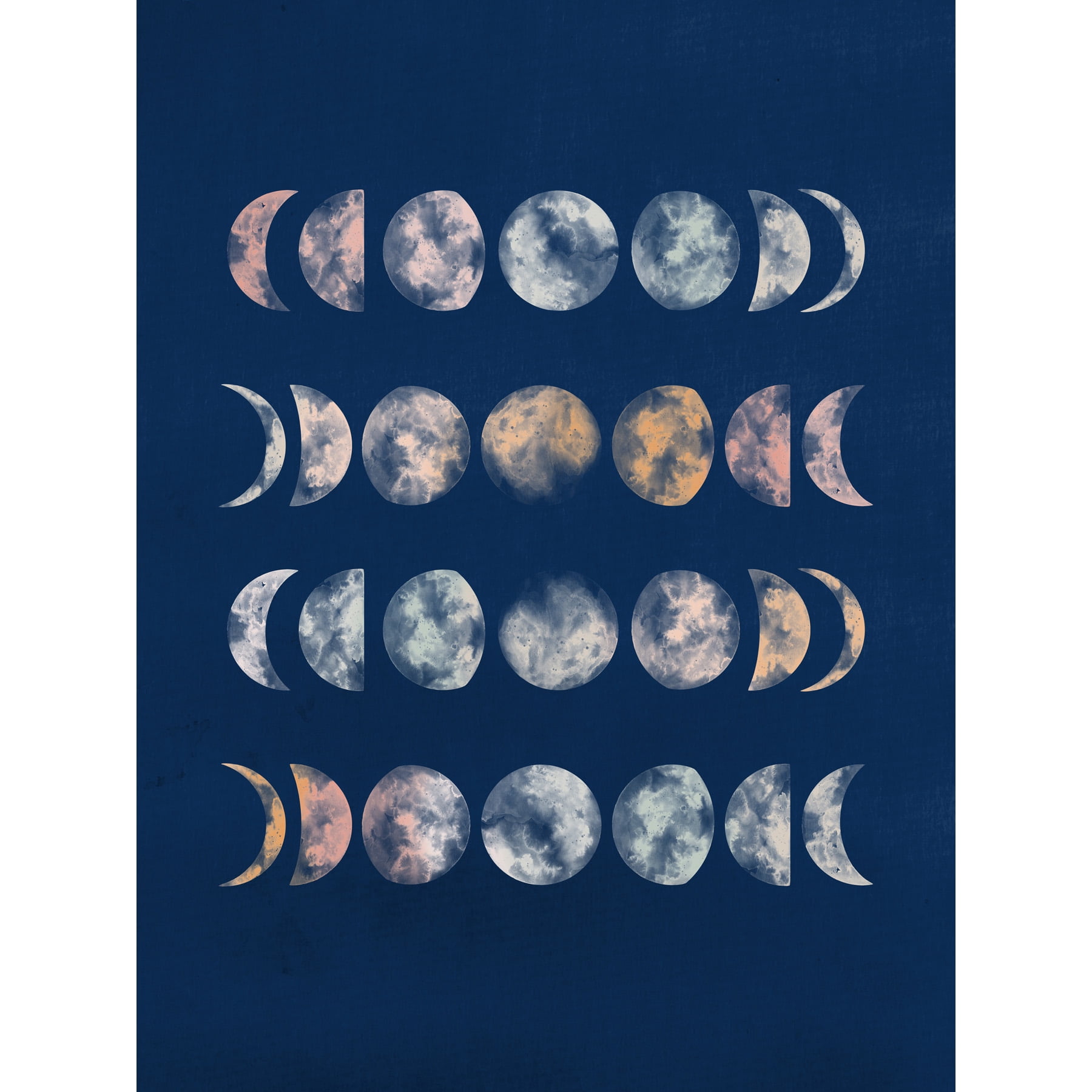 Phases of Moon Lunar Extra Large XL Wall Art Poster Print - Walmart.com