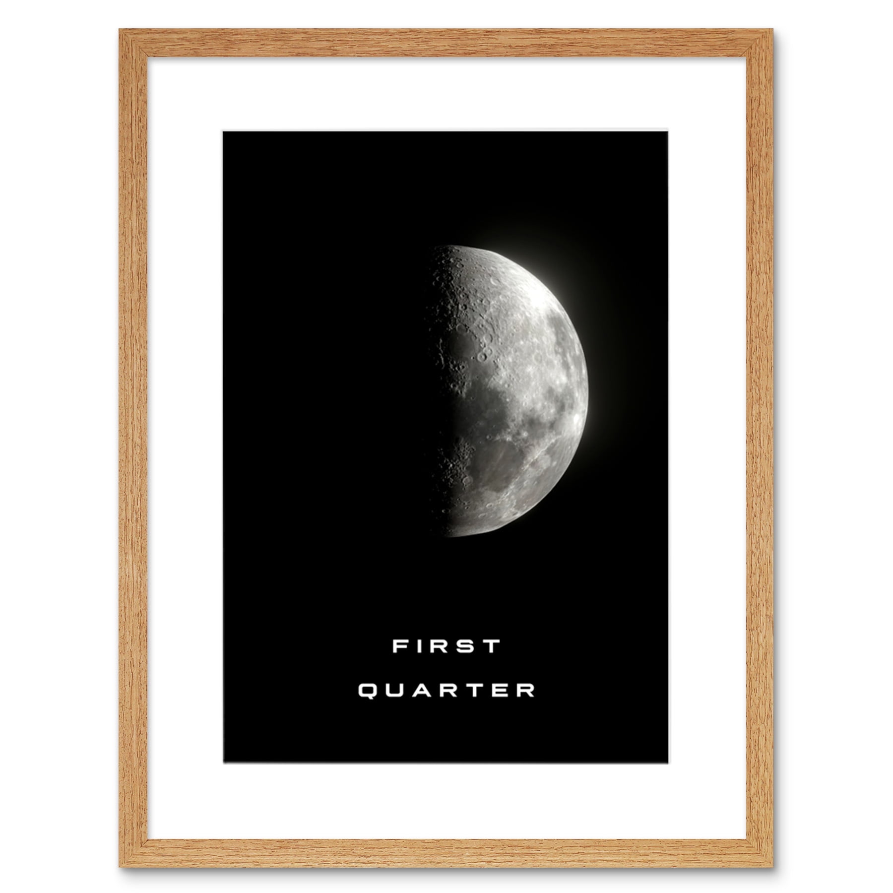 Phases of the Moon Astronomy First Quarter Lunar Space Poster Artwork ...