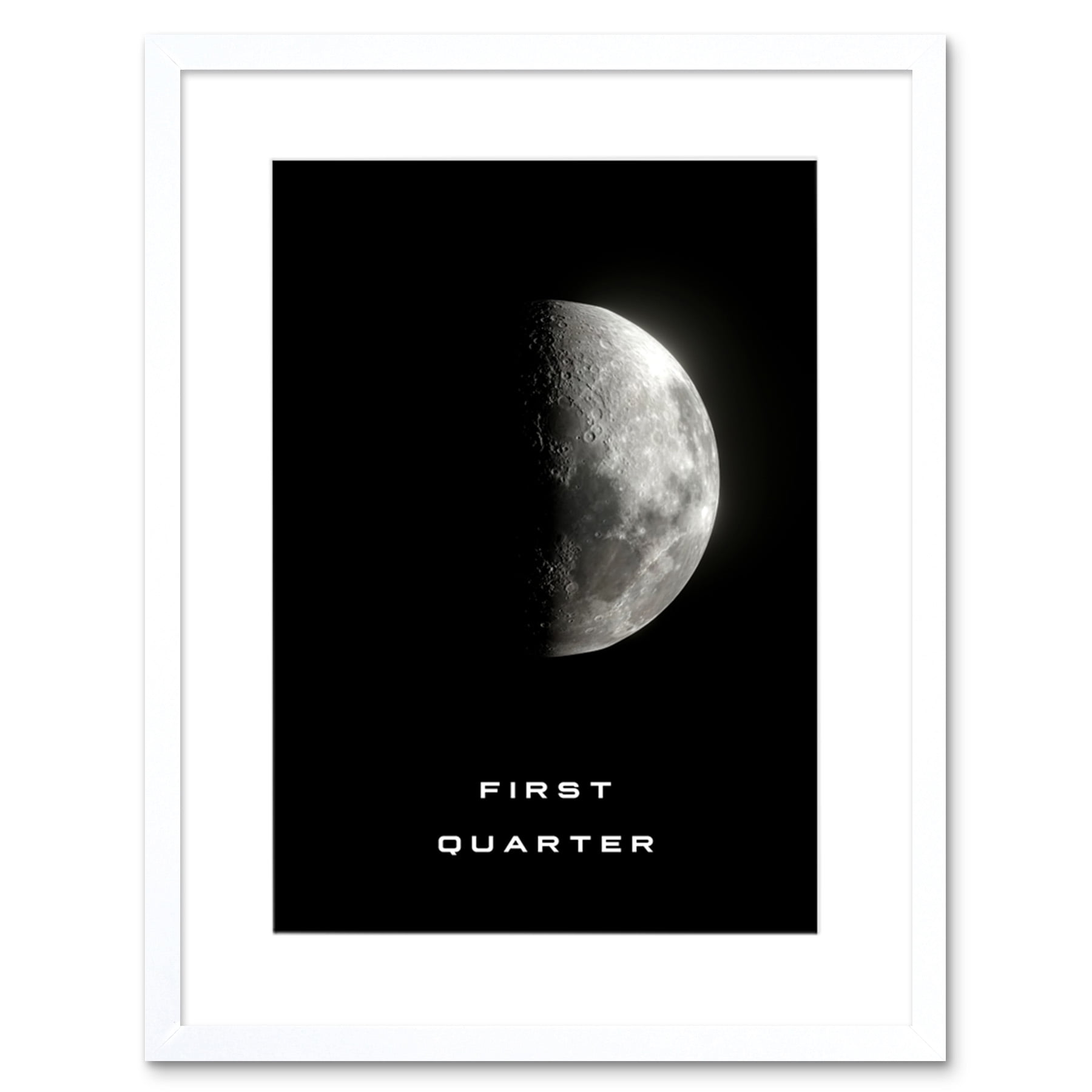 Phases of the Moon Astronomy First Quarter Lunar Space Poster Artwork ...