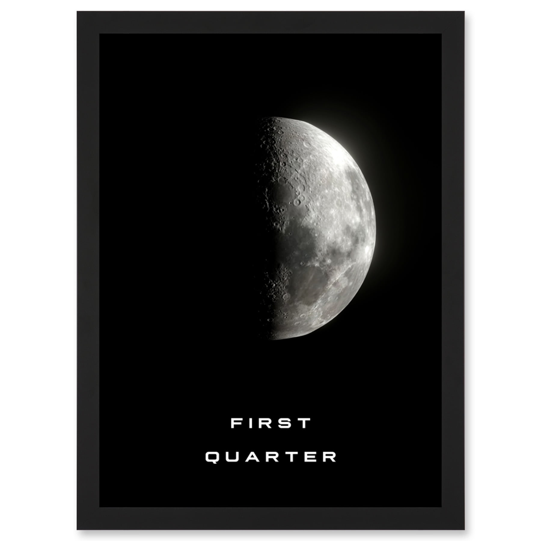 Phases of the Moon Astronomy First Quarter Lunar Space Poster Artwork ...