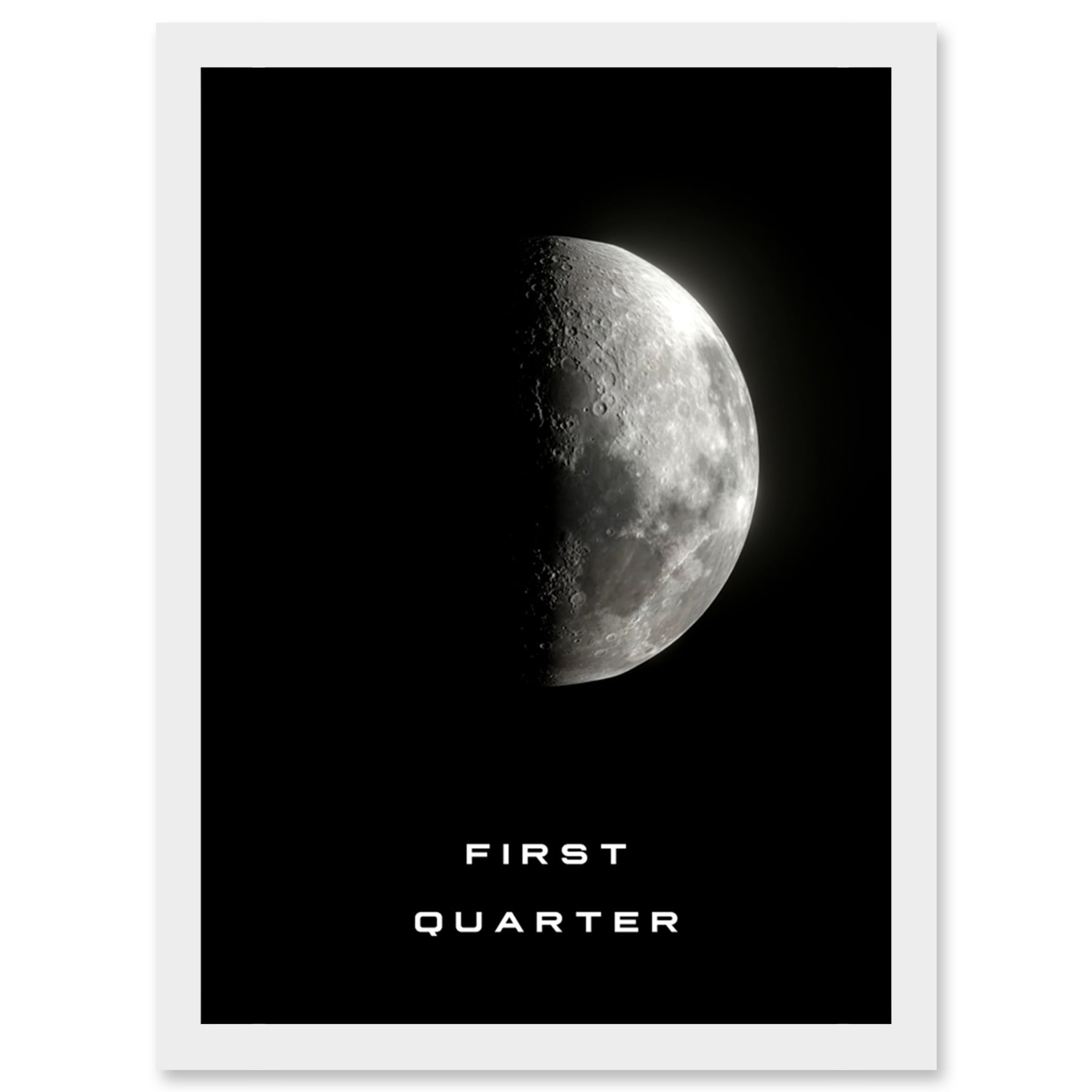 Phases of the Moon Astronomy First Quarter Lunar Space Poster Artwork ...
