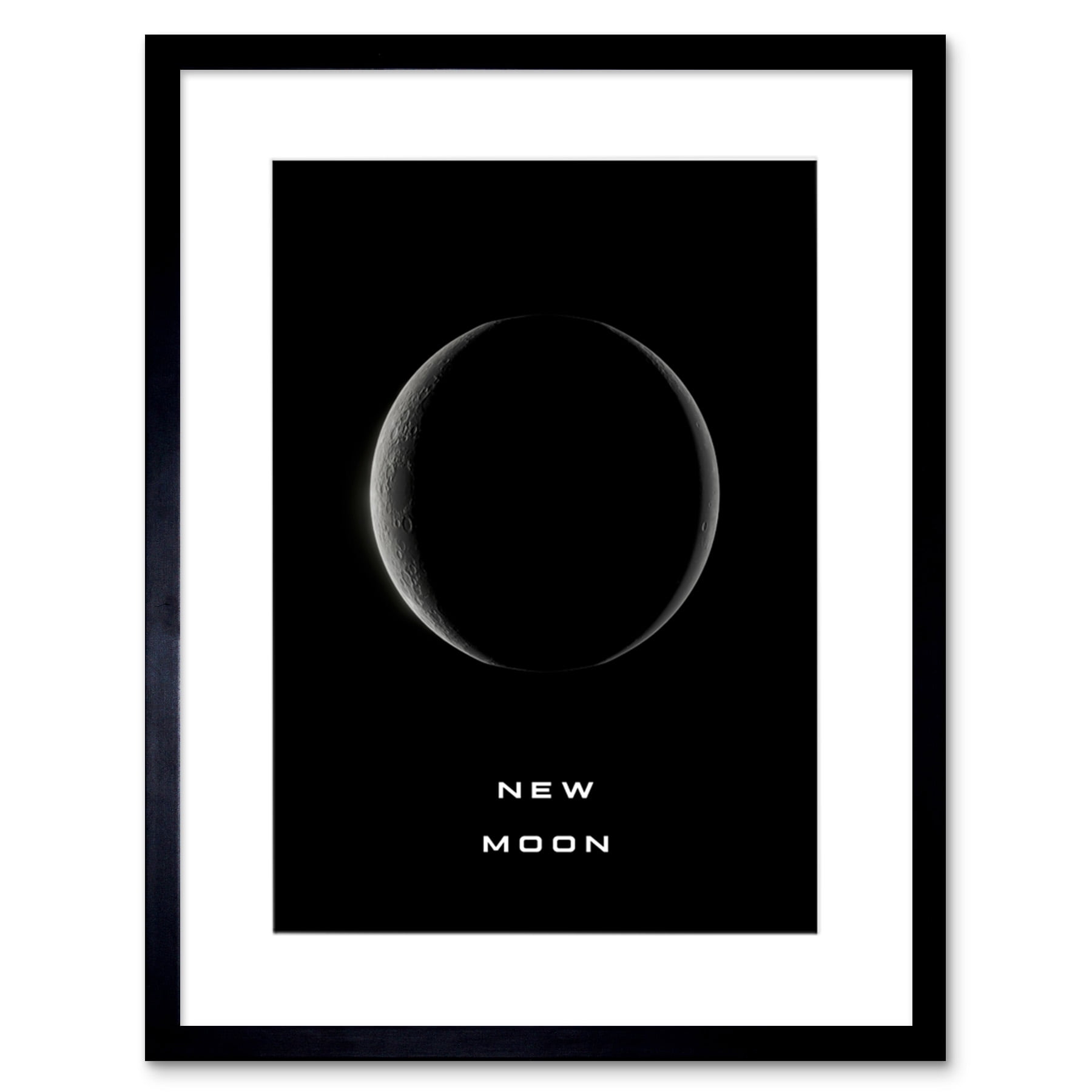 Phases of the Moon Astronomy New Moon Lunar Space Poster Artwork Framed ...