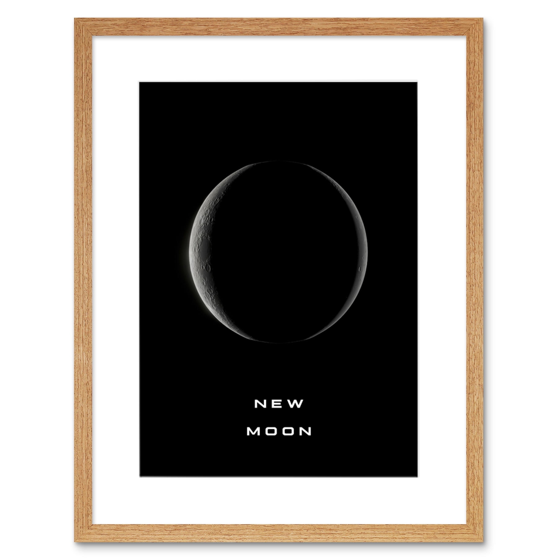 Phases of the Moon Astronomy New Moon Lunar Space Poster Artwork Framed ...