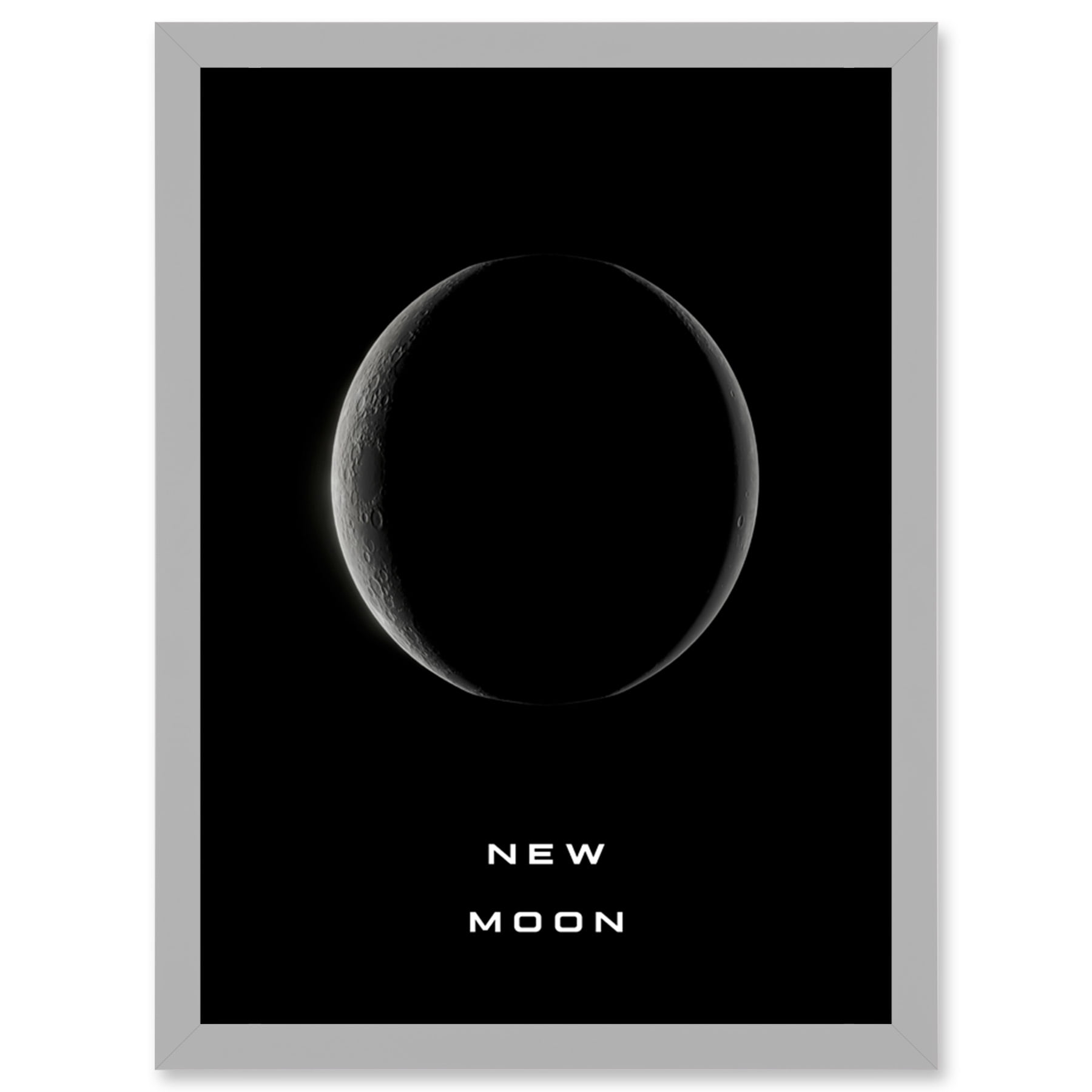Phases of the Moon Astronomy New Moon Lunar Space Poster Artwork Framed ...