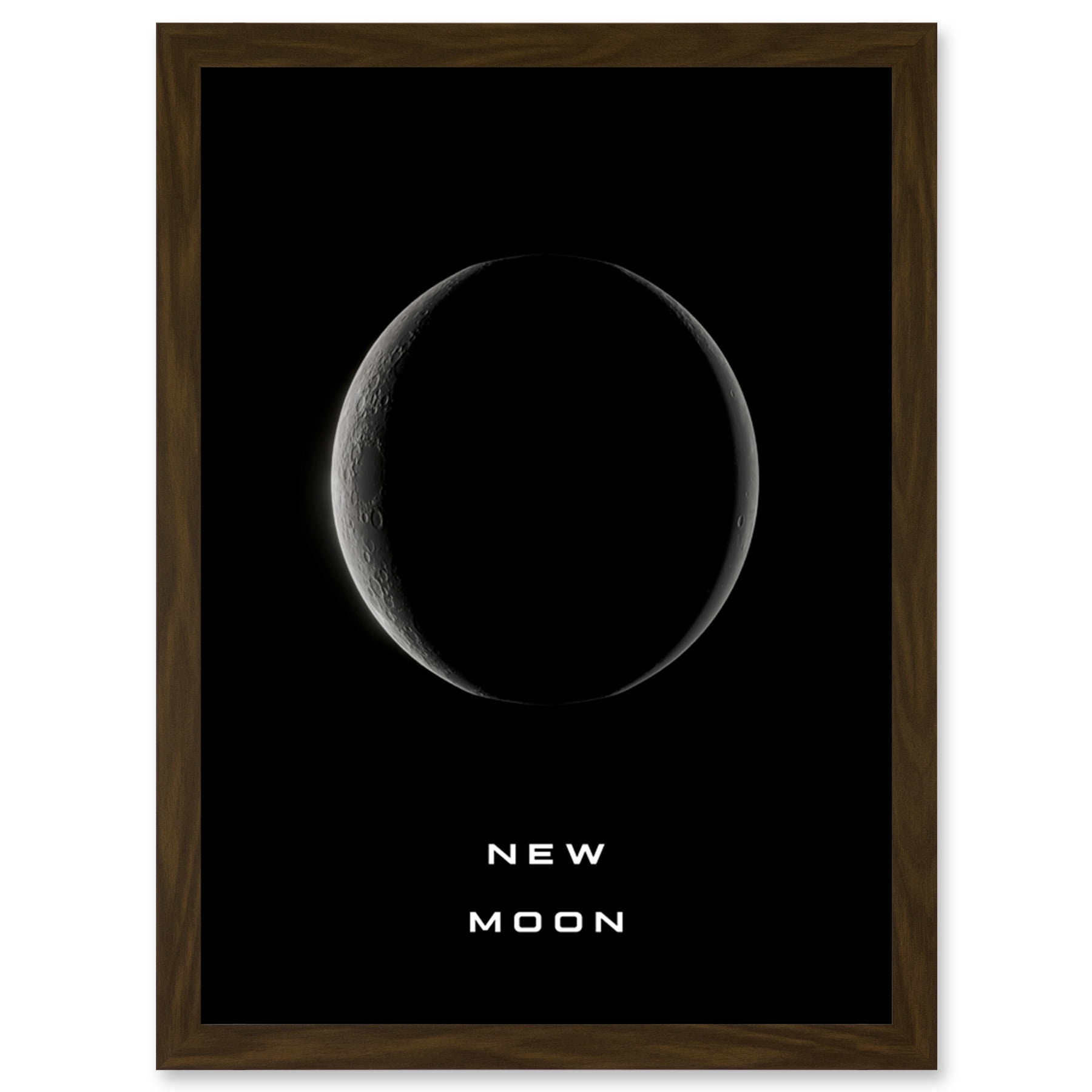 Phases of the Moon Astronomy New Moon Lunar Space Poster Artwork Framed ...