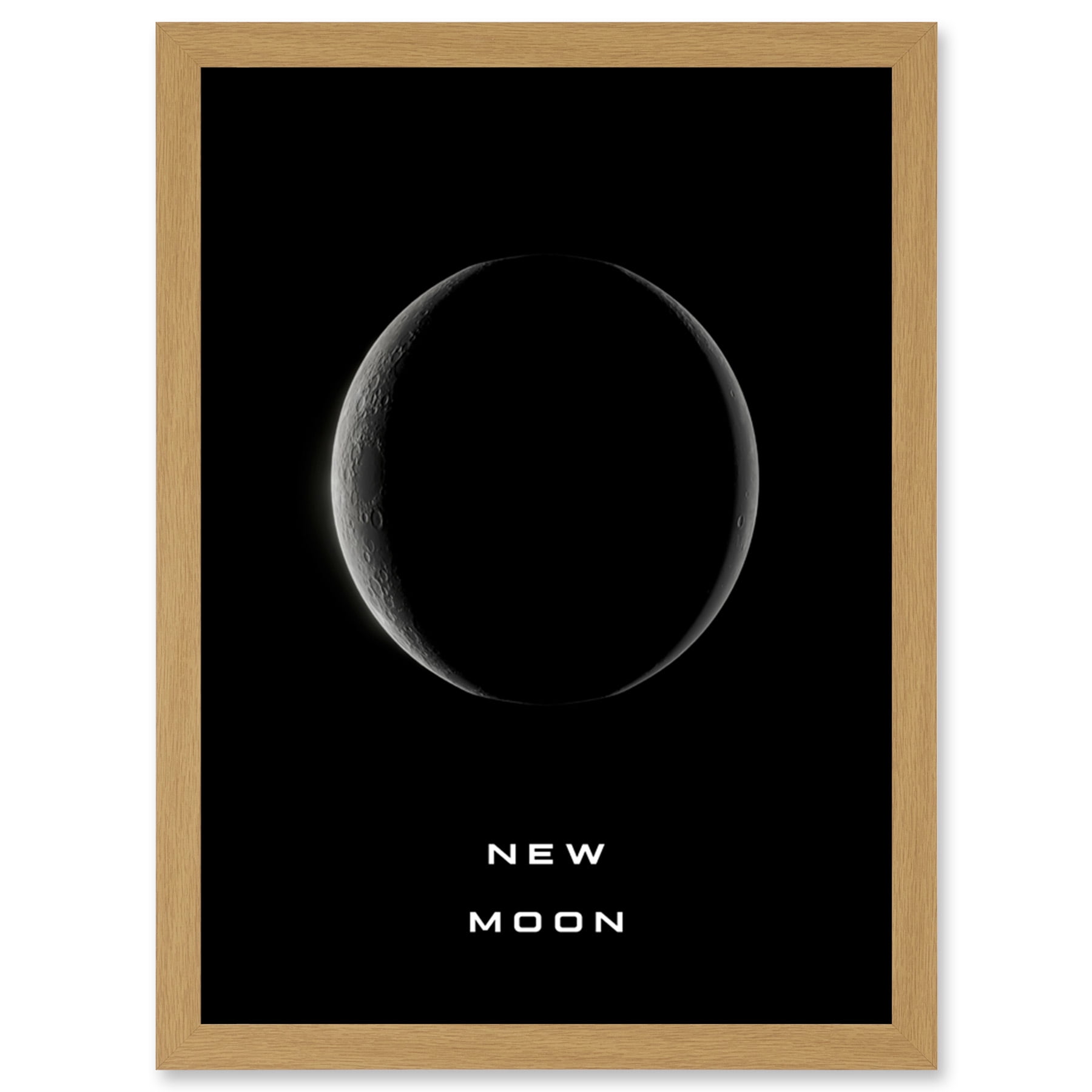 Phases of the Moon Astronomy New Moon Lunar Space Poster Artwork Framed ...