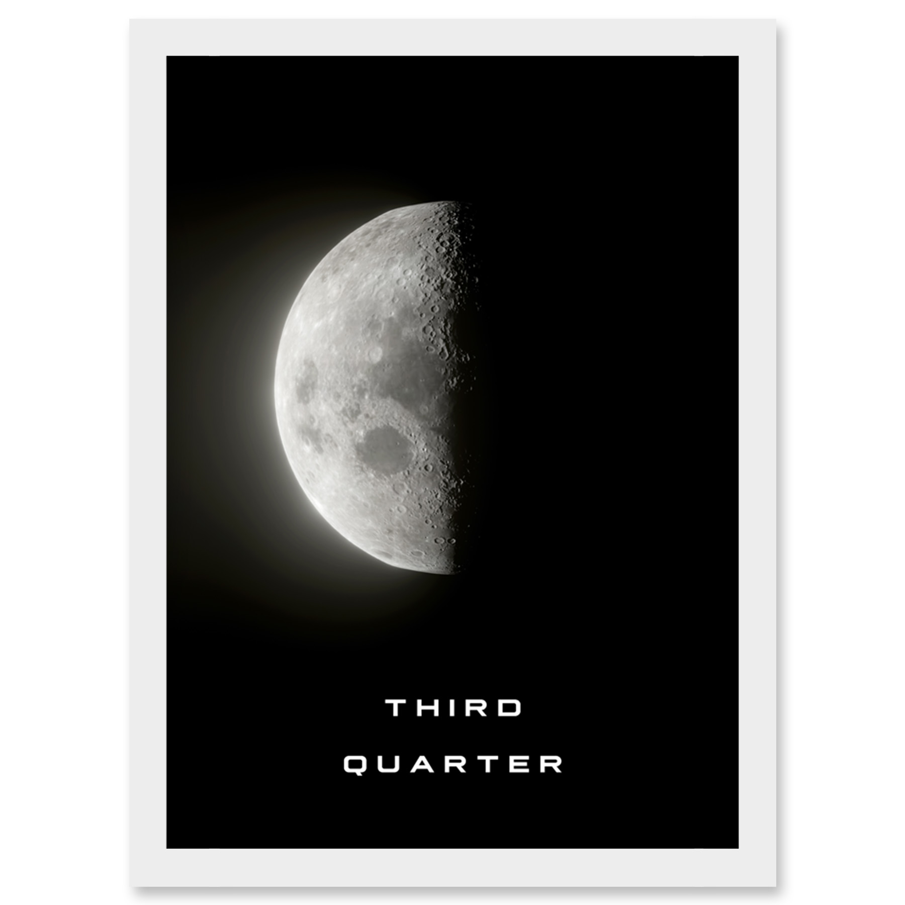 Phases of the Moon Astronomy Third Quarter Lunar Space Poster Artwork ...