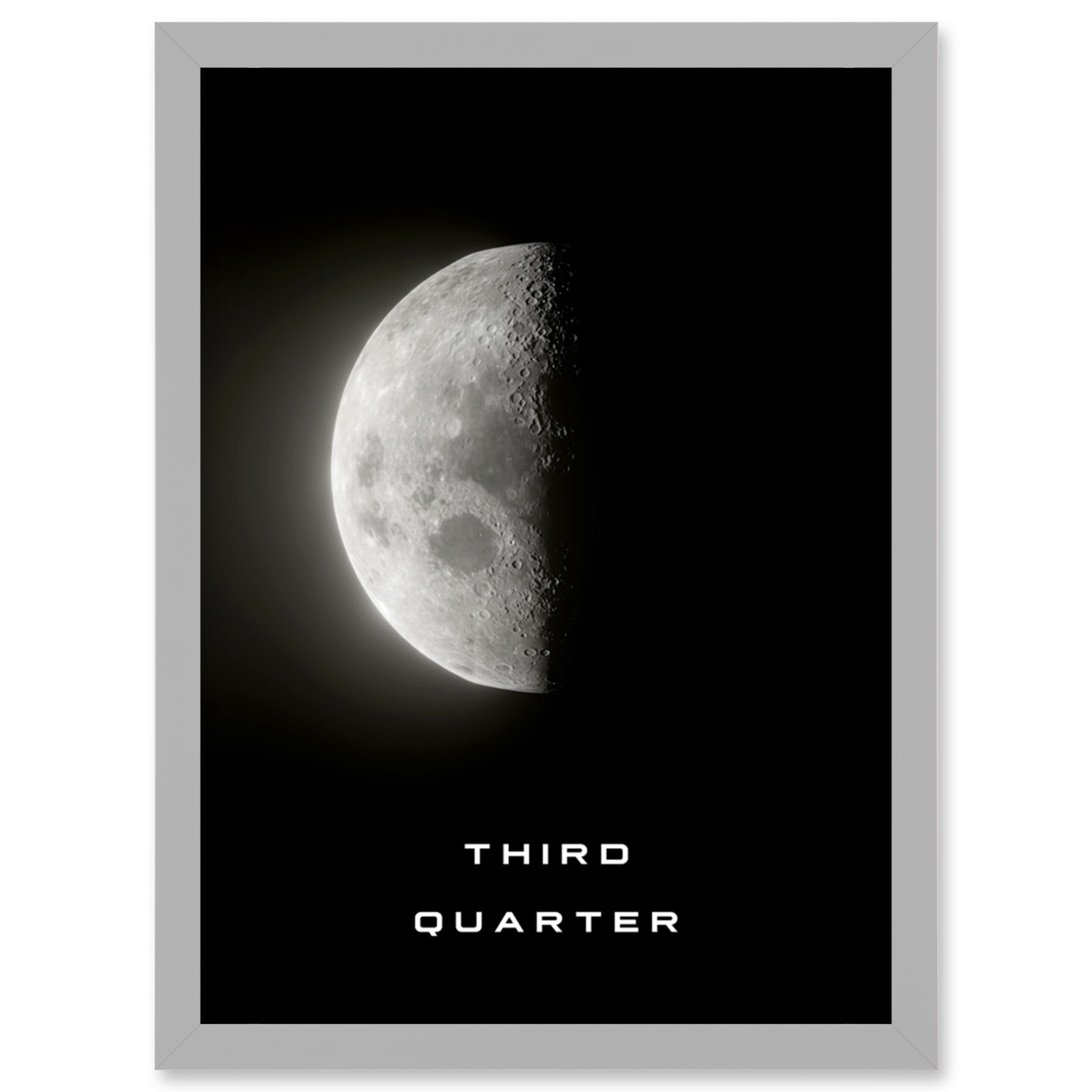 Phases of the Moon Astronomy Third Quarter Lunar Space Poster Artwork ...