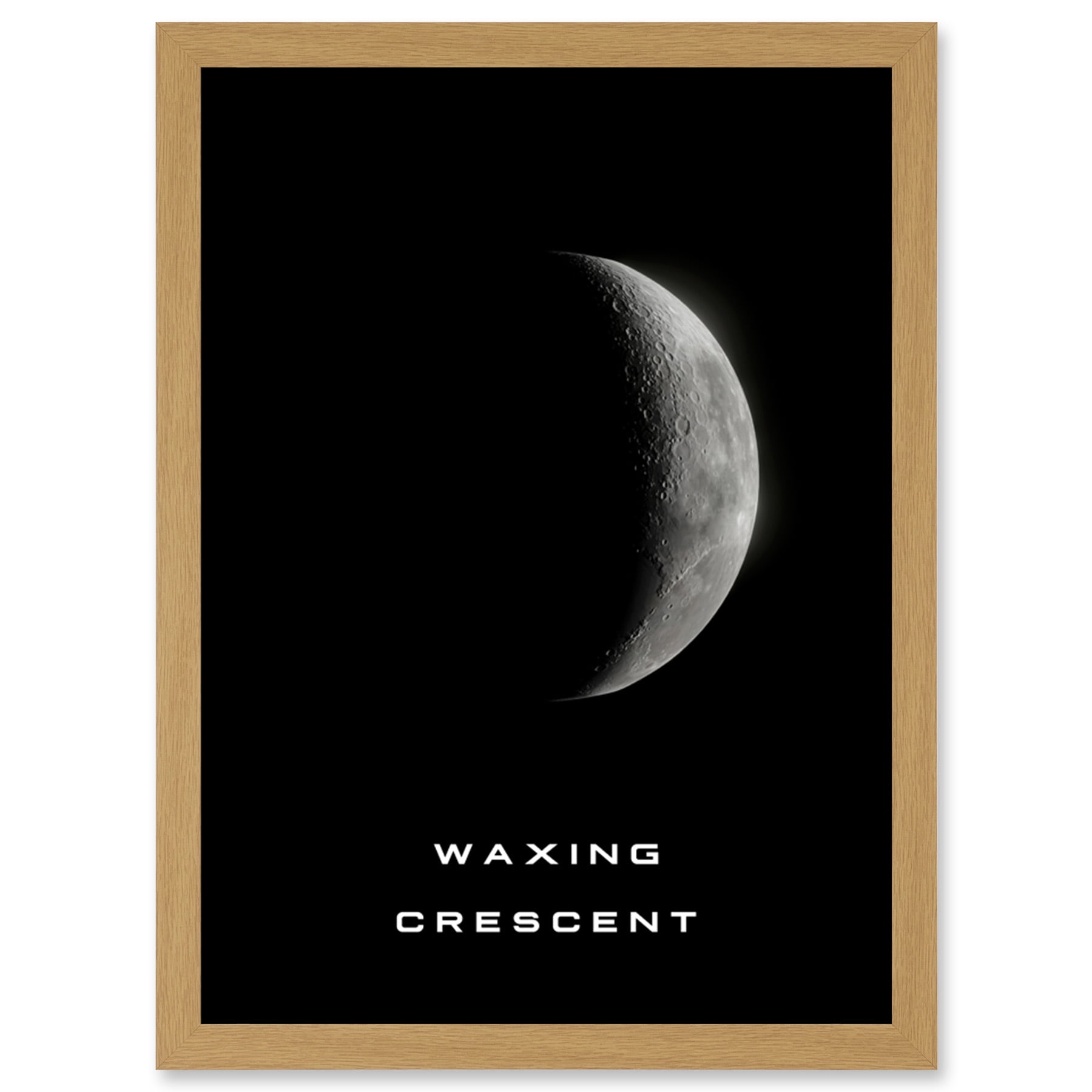 Phases of the Moon Astronomy Waxing Crescent Lunar Space Poster Artwork ...