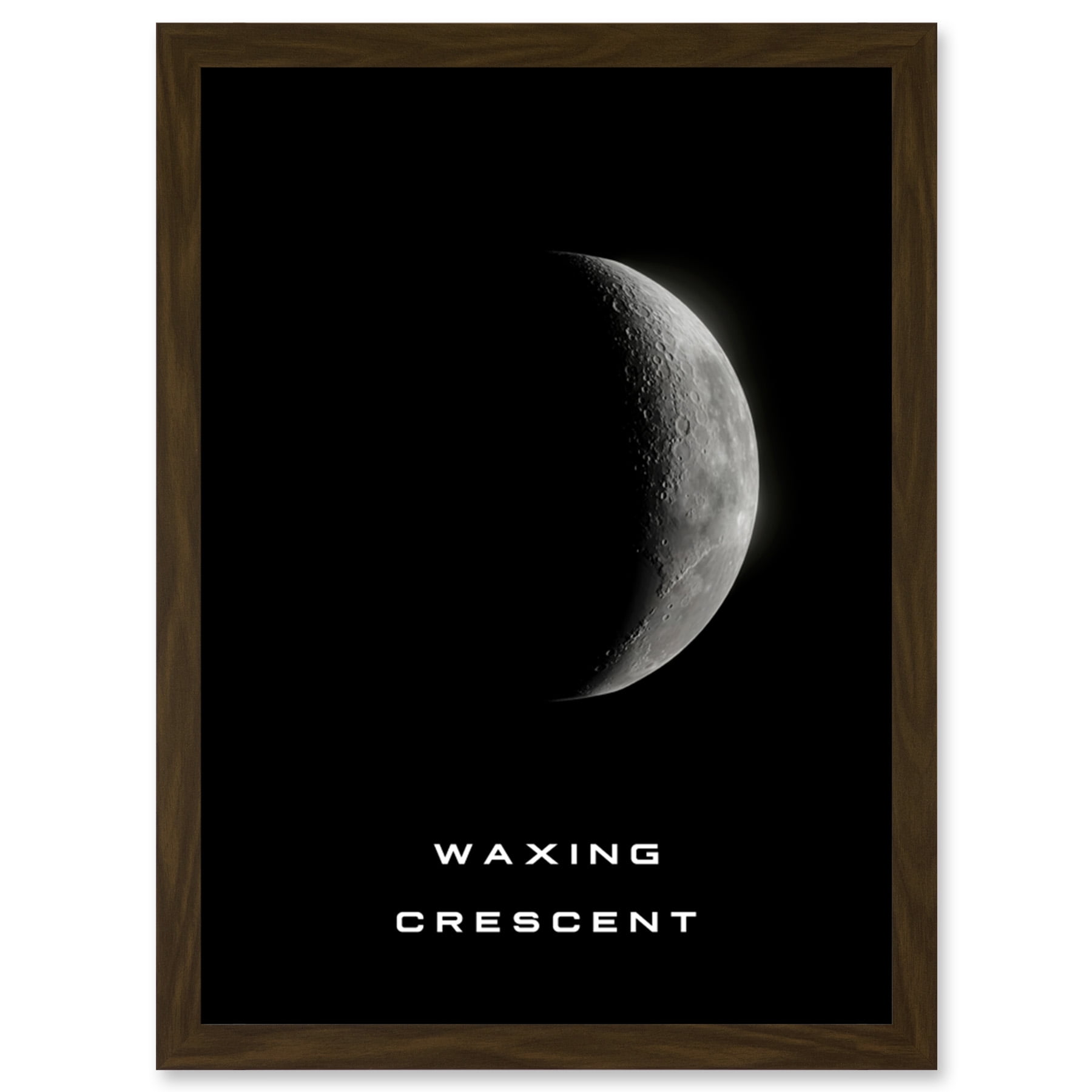 Phases of the Moon Astronomy Waxing Crescent Lunar Space Poster Artwork ...