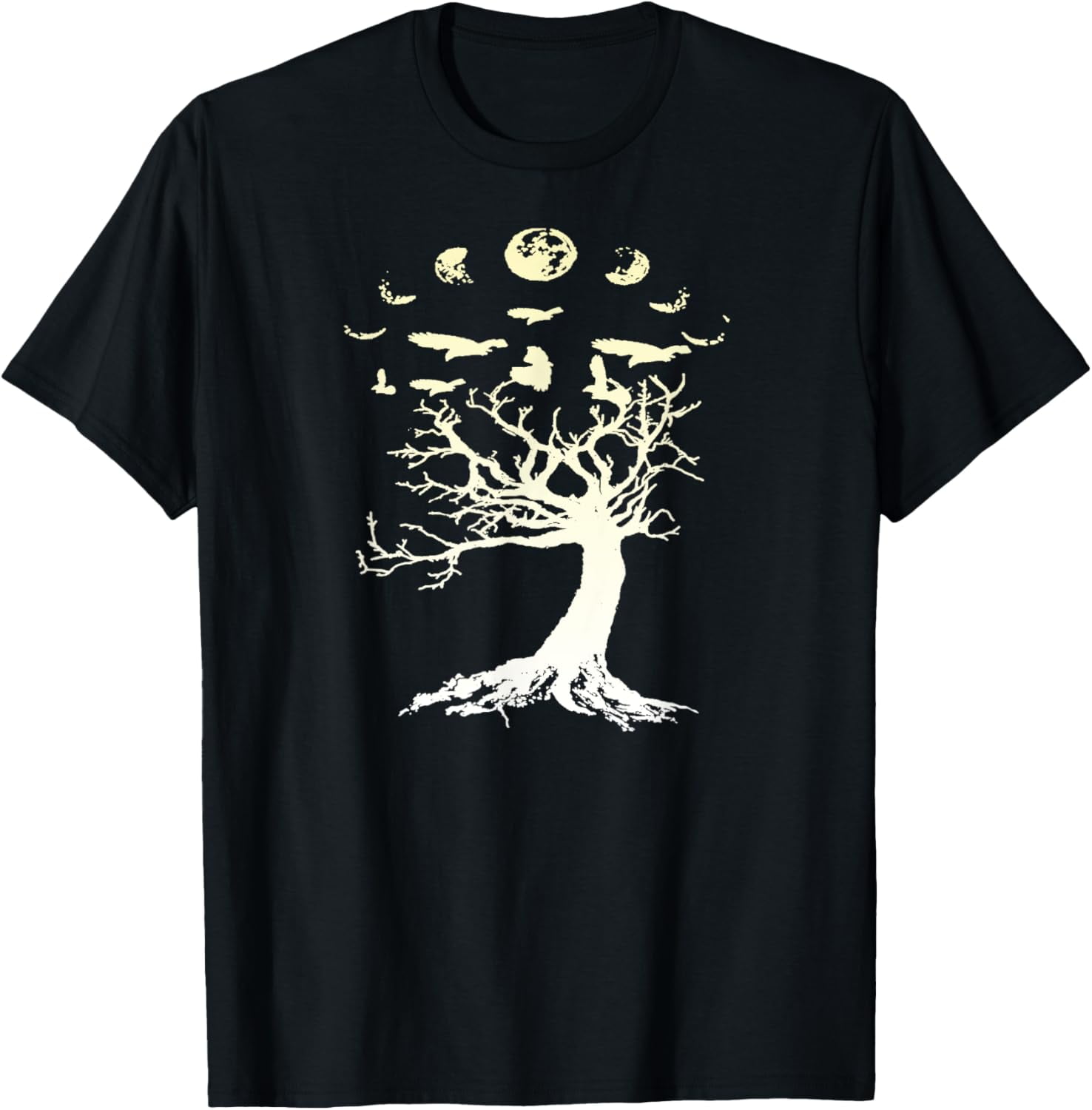 Phases of the Moon Gothic Raven Tree of Life Gift T-Shirt - Walmart.com