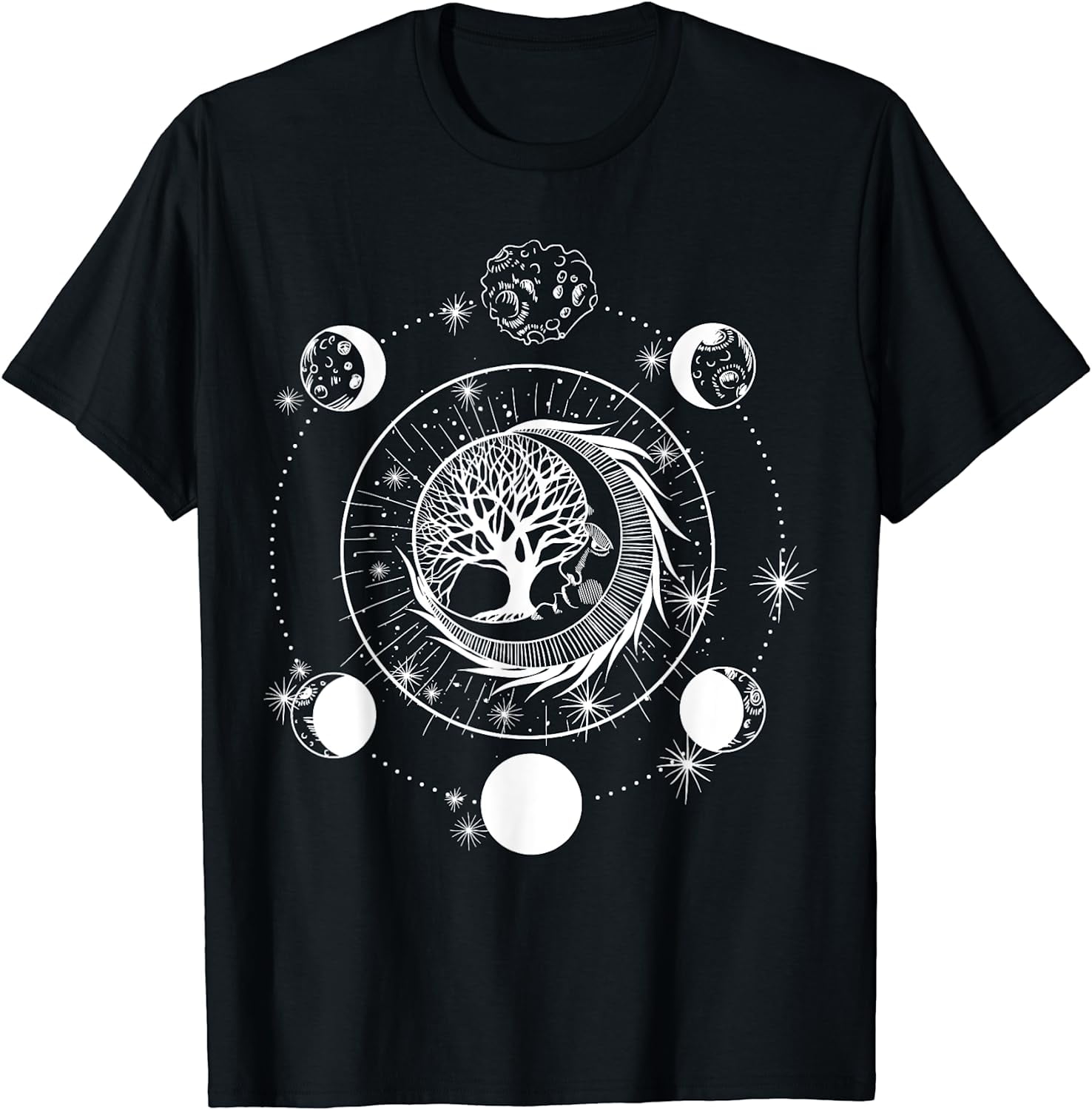 Phases of the Moon Tree of Life Mystical Lovers T-Shirt - Walmart.com