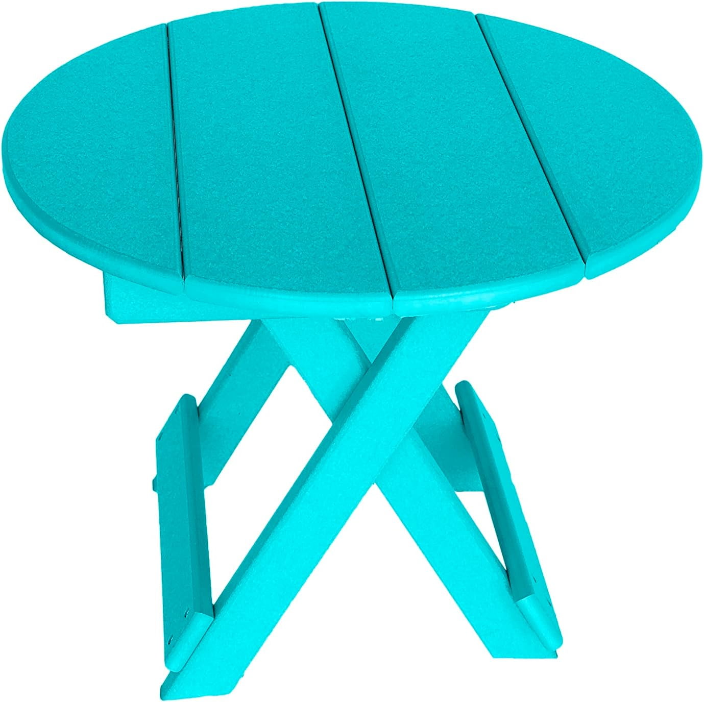 Phat Tommy Round Outdoor Patio Side Table - Poly Folding Side Table - 22" Diameter Side Table ...