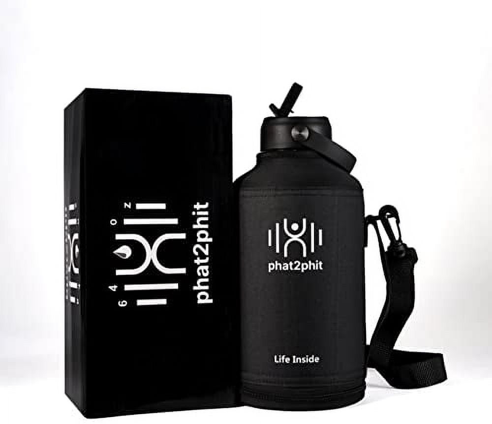 Phat2Phit 64 oz Double Insulated Stainless Steel Sports Water Bottle ...