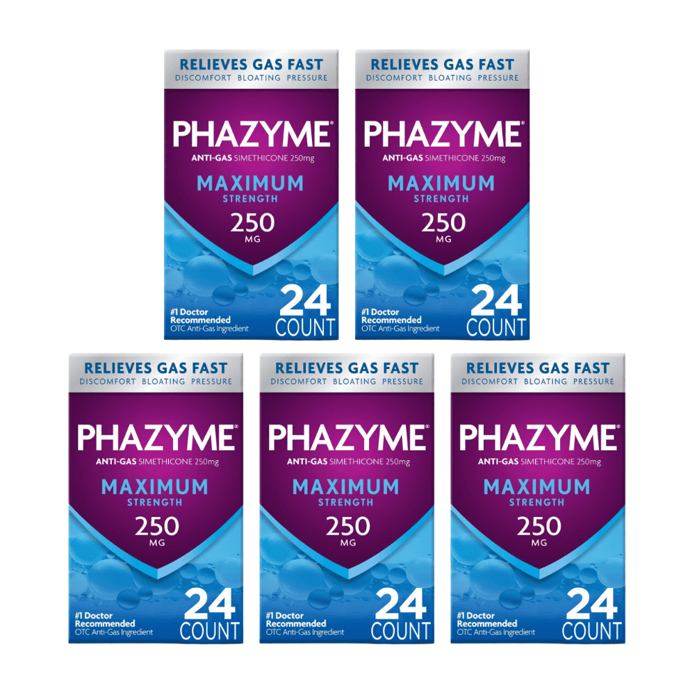 Phazyme Maximum Strength 250 mg Softgels, 24 CT (Pack - 5) - Walmart.com