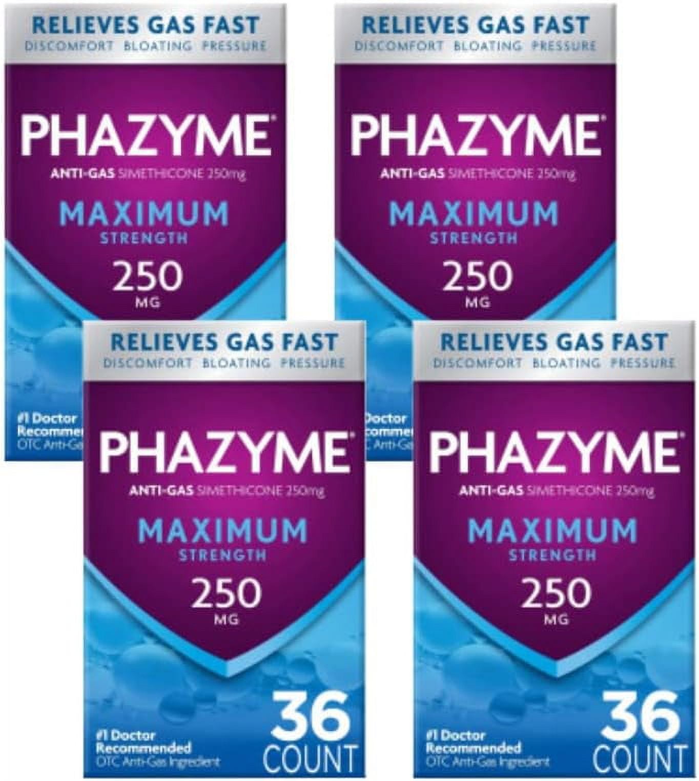 Phazyme Maximum Strength Gas and Bloating Relief | 250 mg Simethicone ...