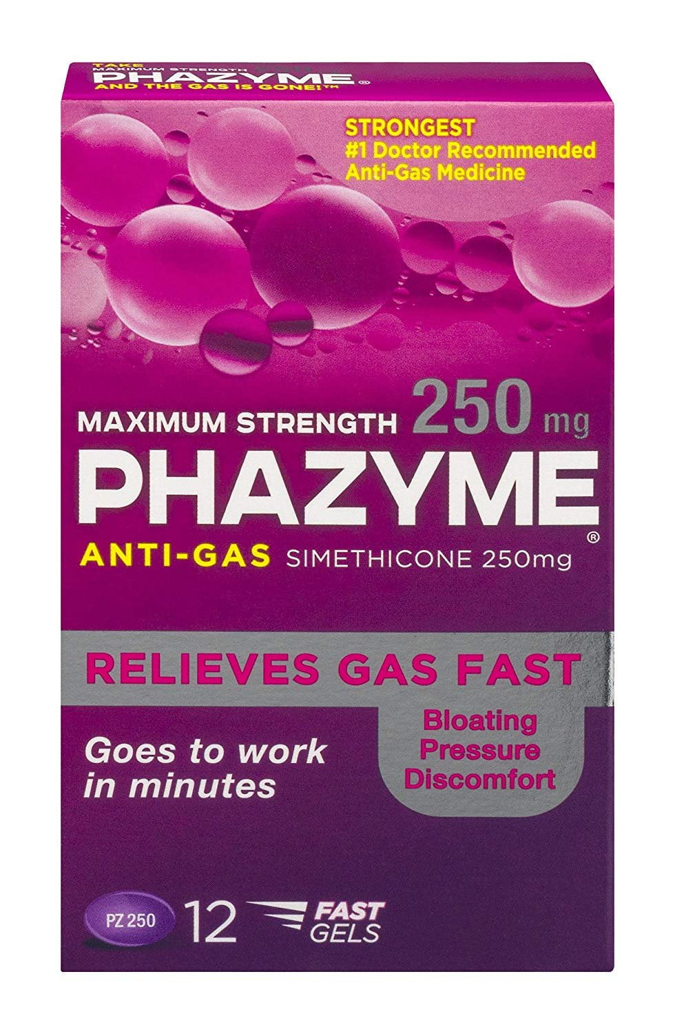 Phazyme Extra Strength Softgels, 12 Count, Simethicone for Gas ...