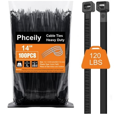 Heavy Duty Nylon Cable Ties 8 Inch 200-Pack, High Tensile Zip Straps ...