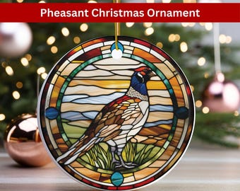 Pheasant Christmas Ornament Ceramic Ring-Necked Pheasant Hunter ...