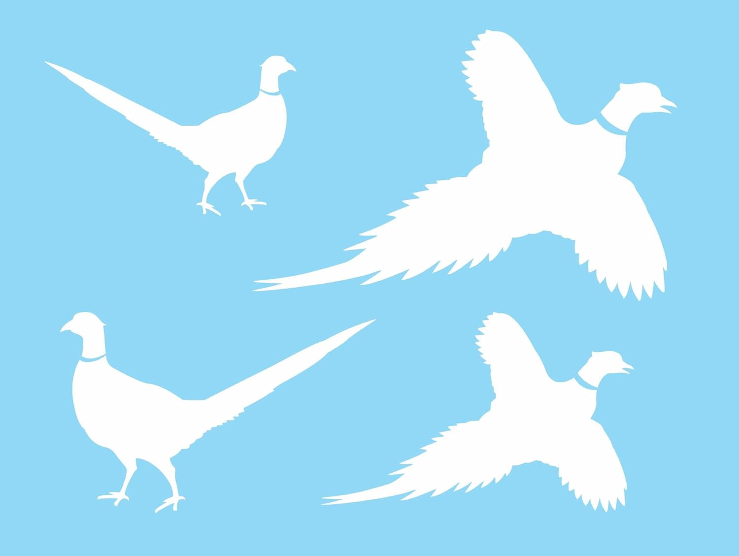 Pheasant Stencil Ring Neck Rooster Standing Flying Flush Hunt Wildlife ...