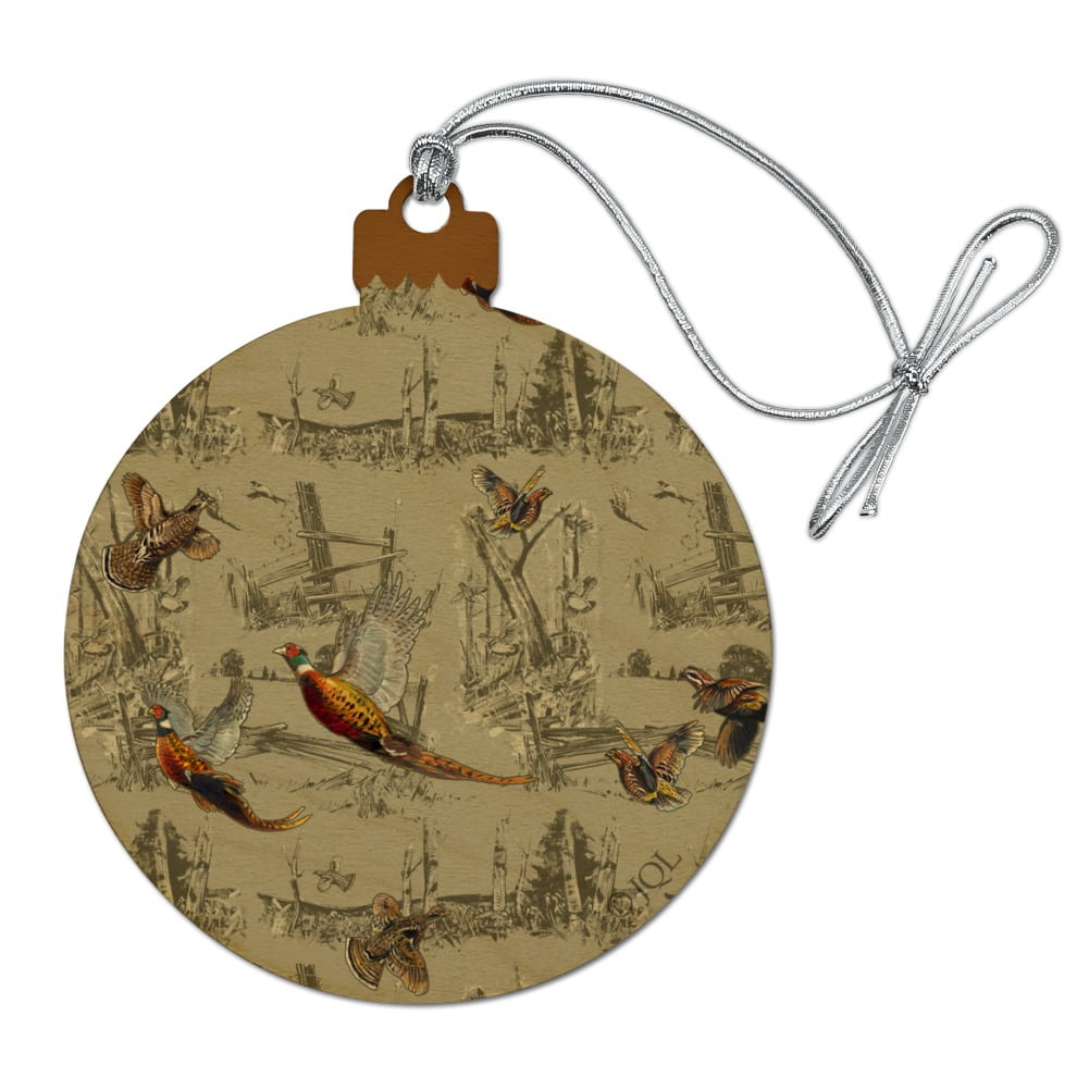 Pheasants Upland Game Birds Wood Christmas Tree Holiday Ornament ...