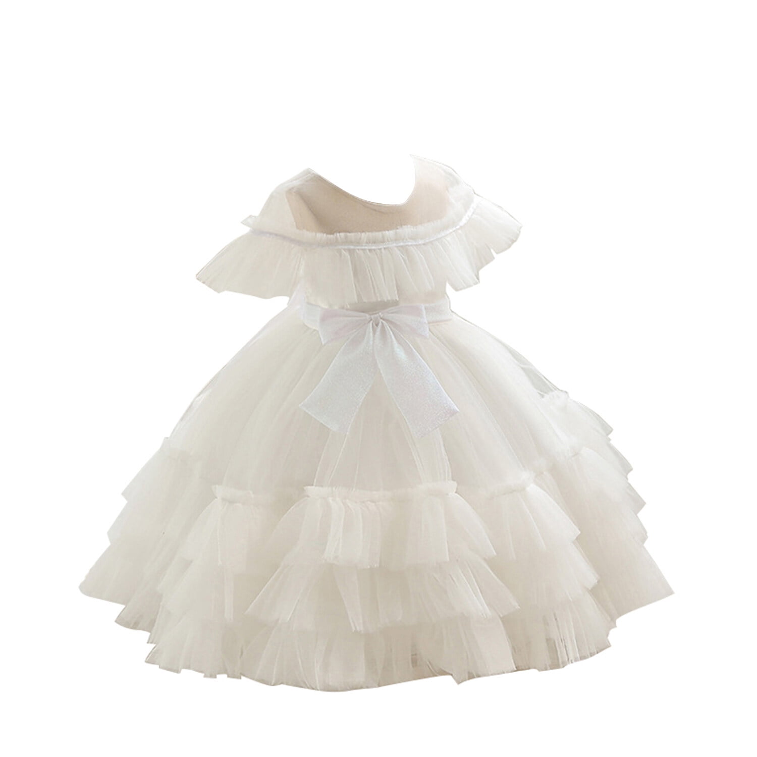 Phenas Baby Girls Ruffle Dress Ball Gown Party Pageant Wedding Lace ...