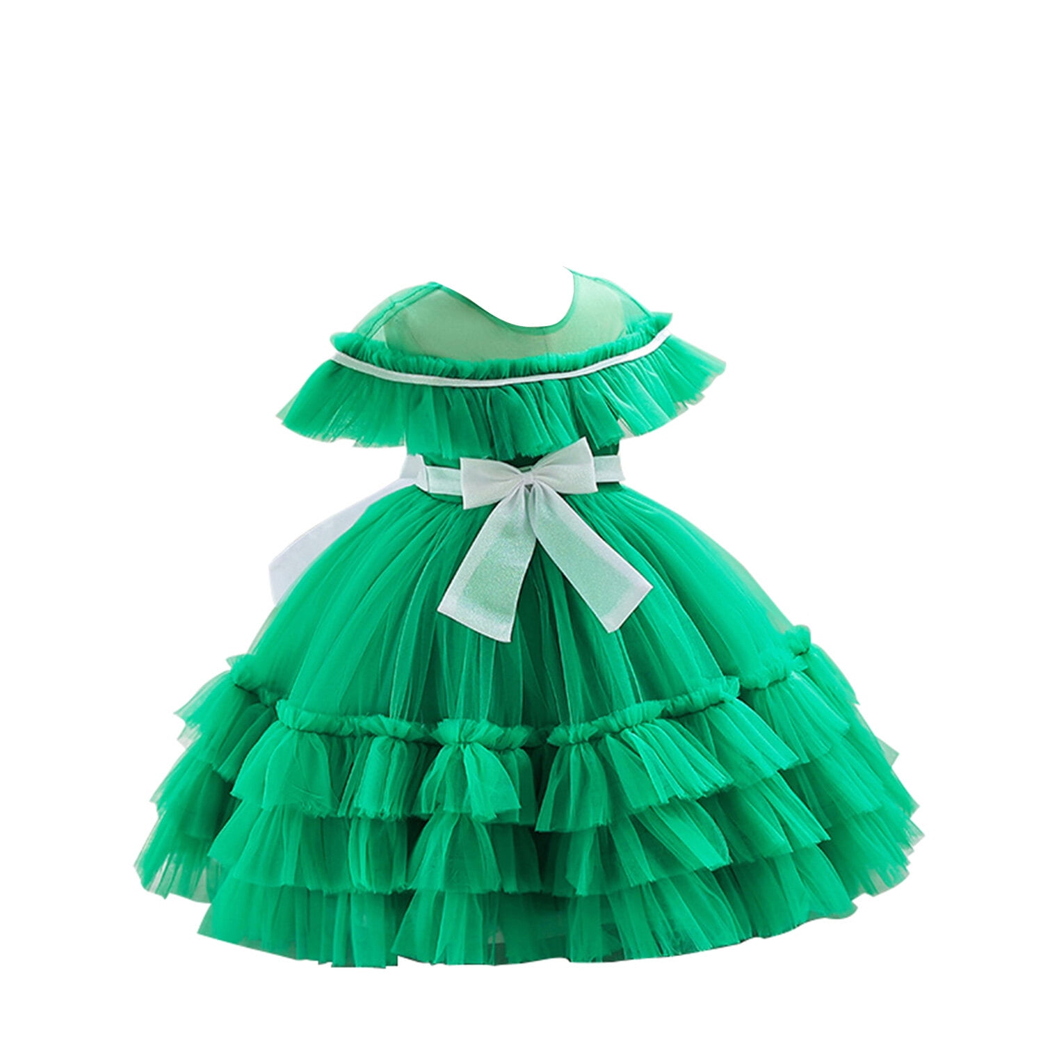 Phenas Baby Girls Ruffle Dress Ball Gown Party Pageant Wedding Lace ...