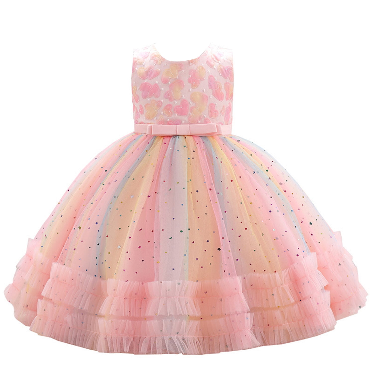 Phenas Flower Girl Dress Lace Mesh Party Wedding Dresses for Kids Girls ...