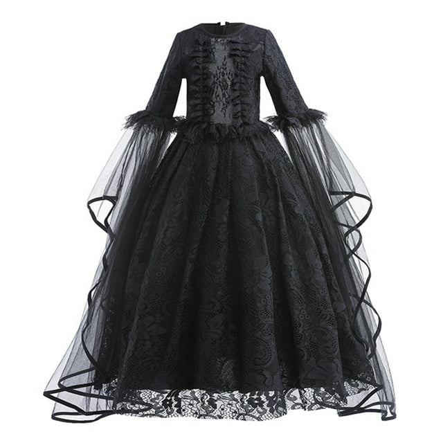 Phenas Ghost Bride Costume Halloween Women Adult Costume Black Lace ...