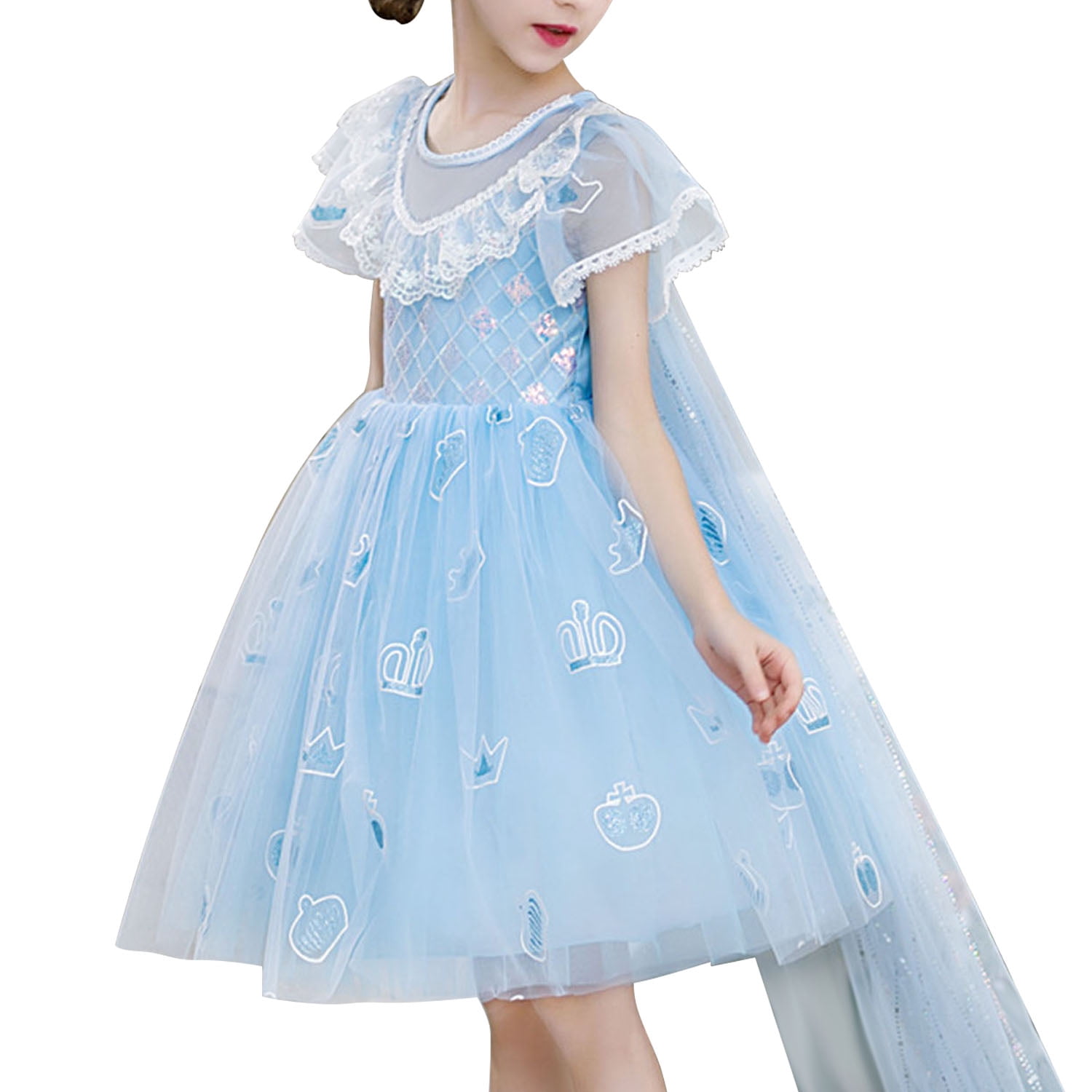 Phenas Girl Princess Costume Snow Party Dress Halloween Cosplay Dress ...