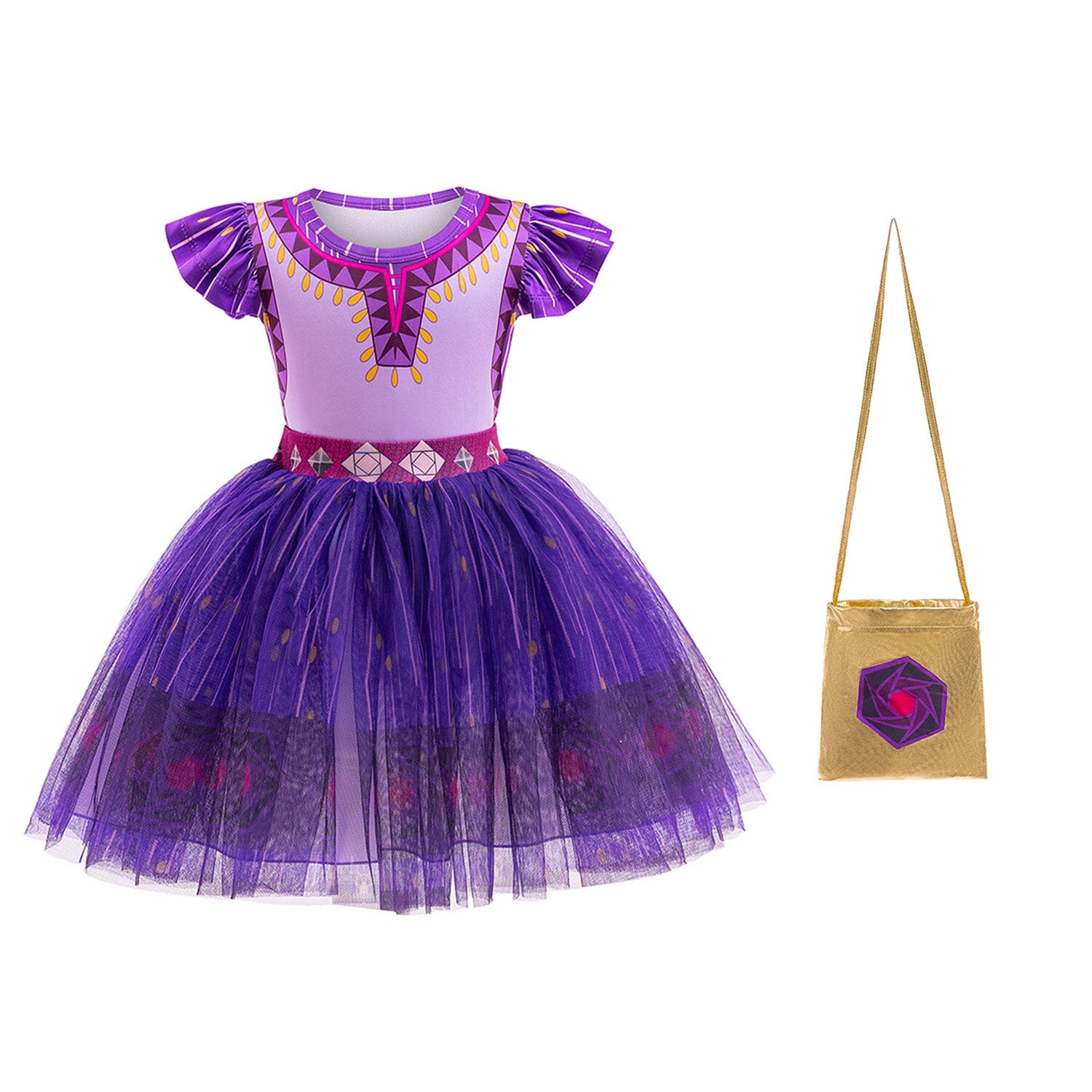 Phenas Girls Asha Costume Princess Dress Halloween Christmas Birthday ...