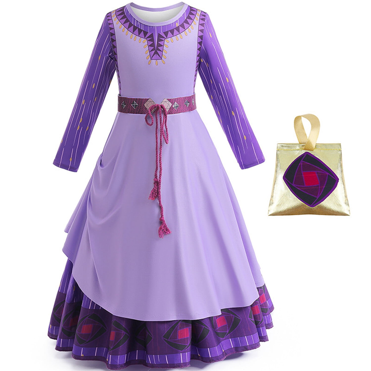Phenas Girls Asha Princess Costume Halloween Birthday Party Dress with ...