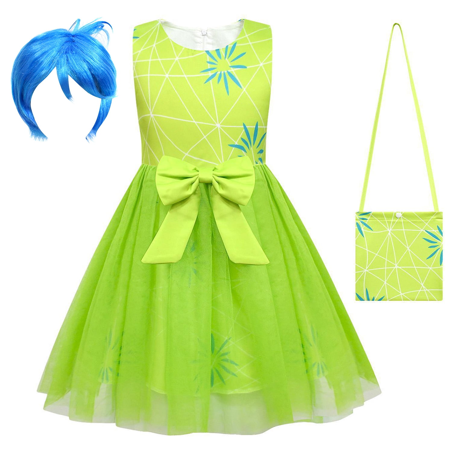 Phenas Girls Disgust Costume Cartoon Joy Costume Dress up for Kids ...