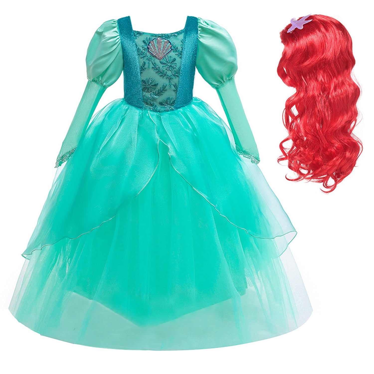 Phenas Girls Mermaid Princess Dress Lace Tulle Costume for Kids Cosplay ...