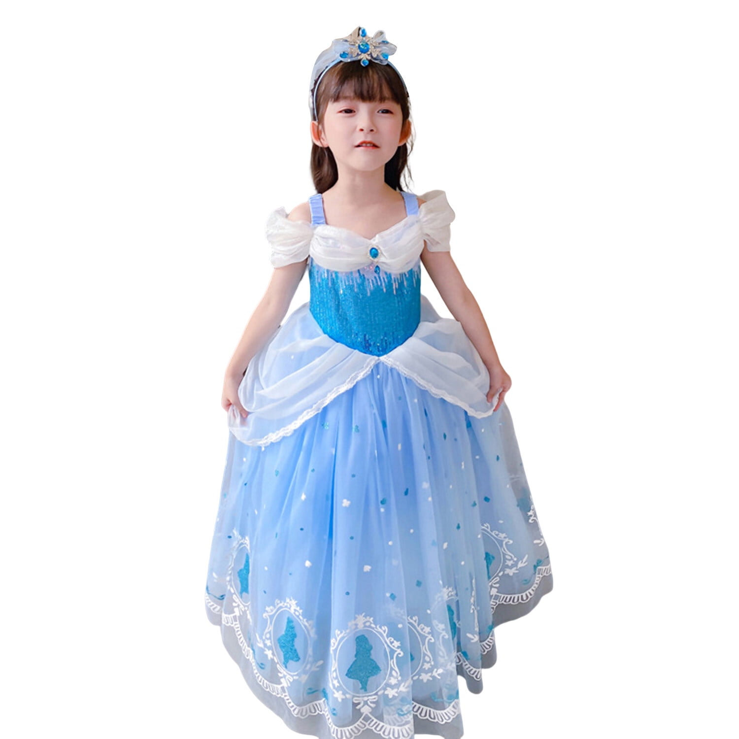Phenas Kids Girls Cinderella Dress Princess Dress Costume for Girls ...