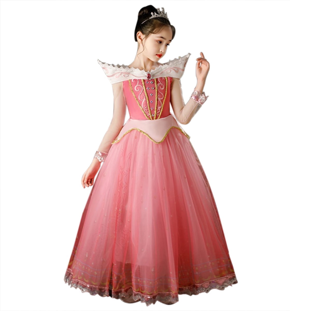 Phenas Little Girls Pink Princess Costume Halloween Cosplay Party Dress ...