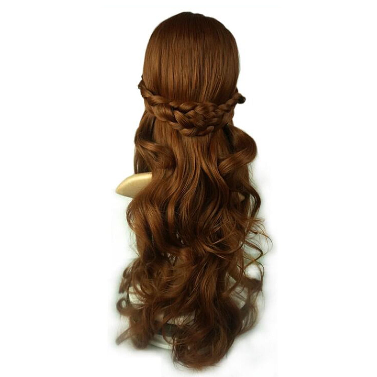 Phenas Princess Cosplay Wig for Girls Long Light Brown Wavy Synthetic ...