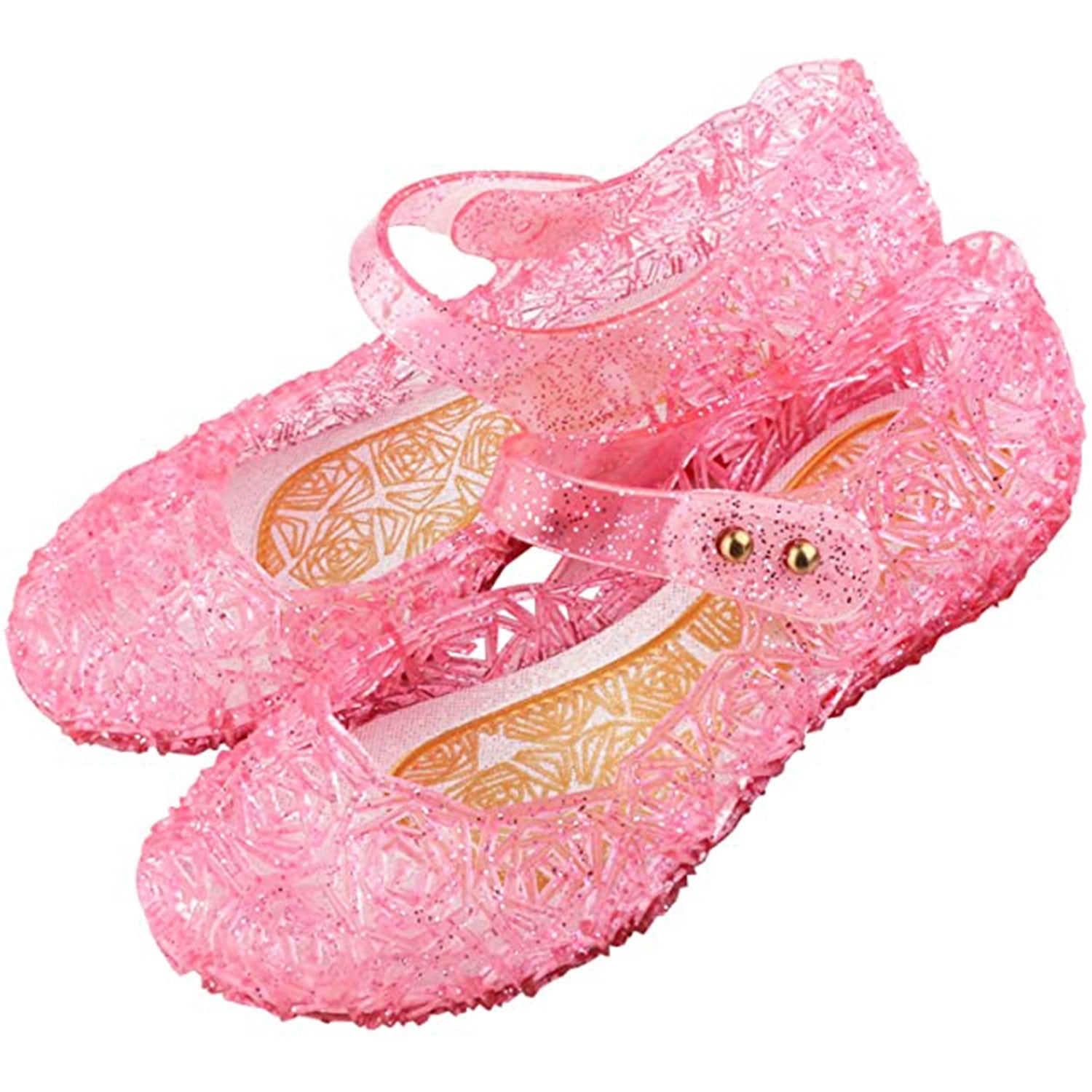 Phenas Princess Costumes Jelly Flats Shoes, Cosplay Birthday Party Dress Up Sandals for Little ...