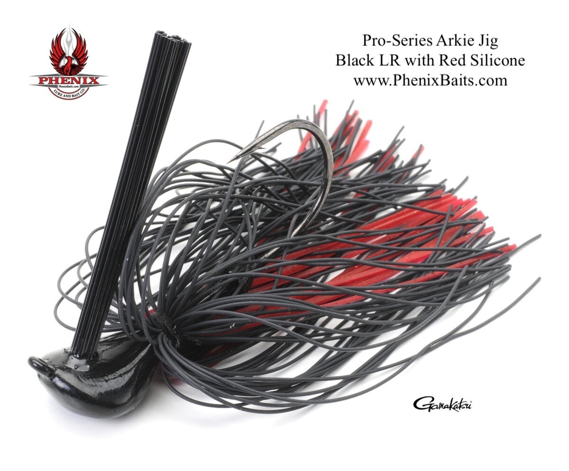 Phenix Pro-Series Arkie Jig - Black Living Rubber with Red Silicone ...