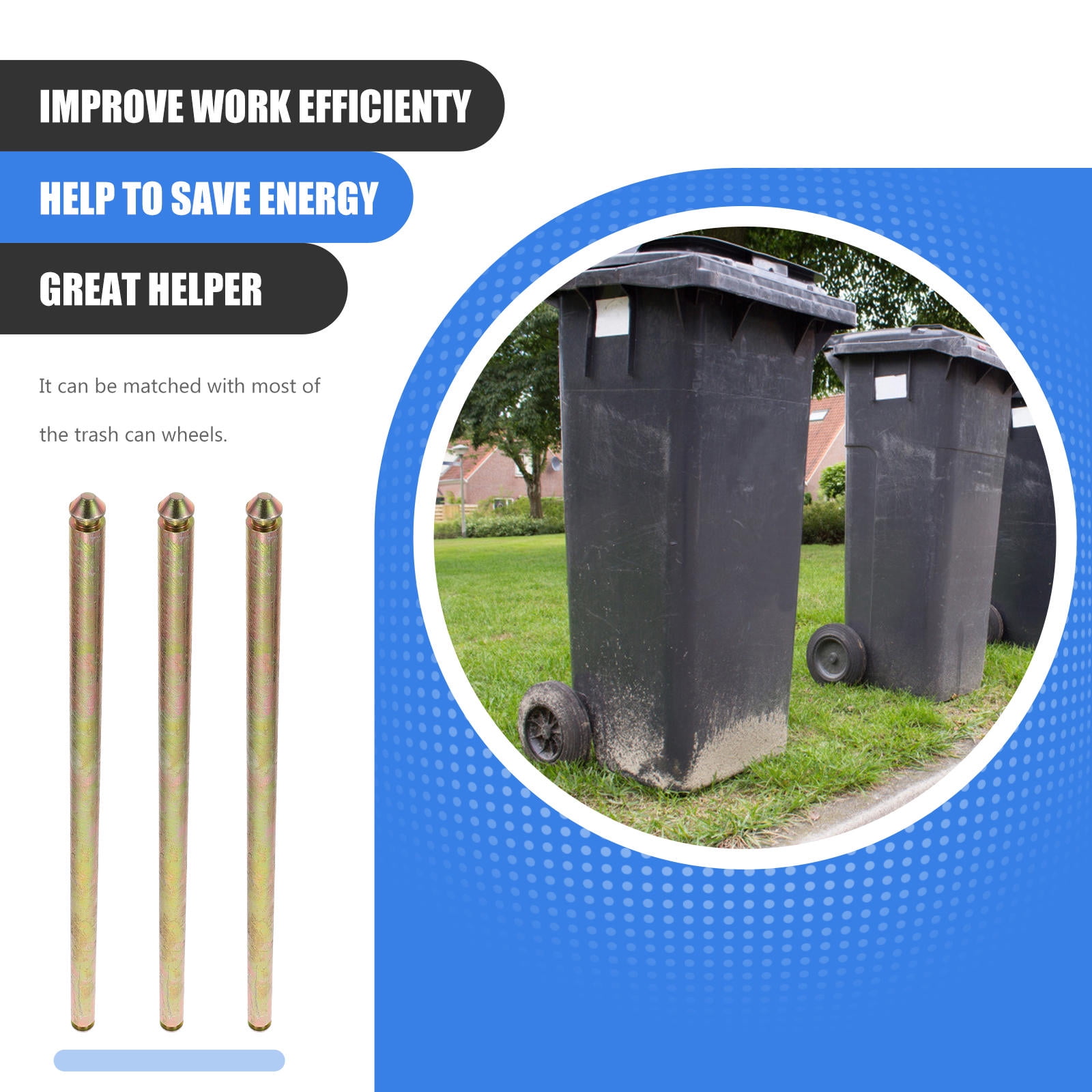 Phenofice 1 Set Garbage Bin Wheel Steel Smooth Operation for Public ...