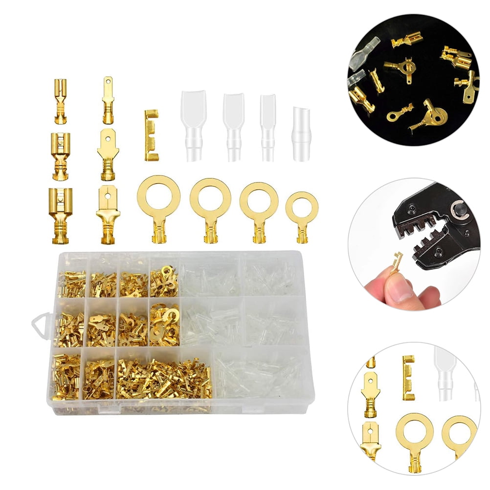 Phenofice 1000 Pcs Golden Insulated Female Spade Wire Connectors for ...