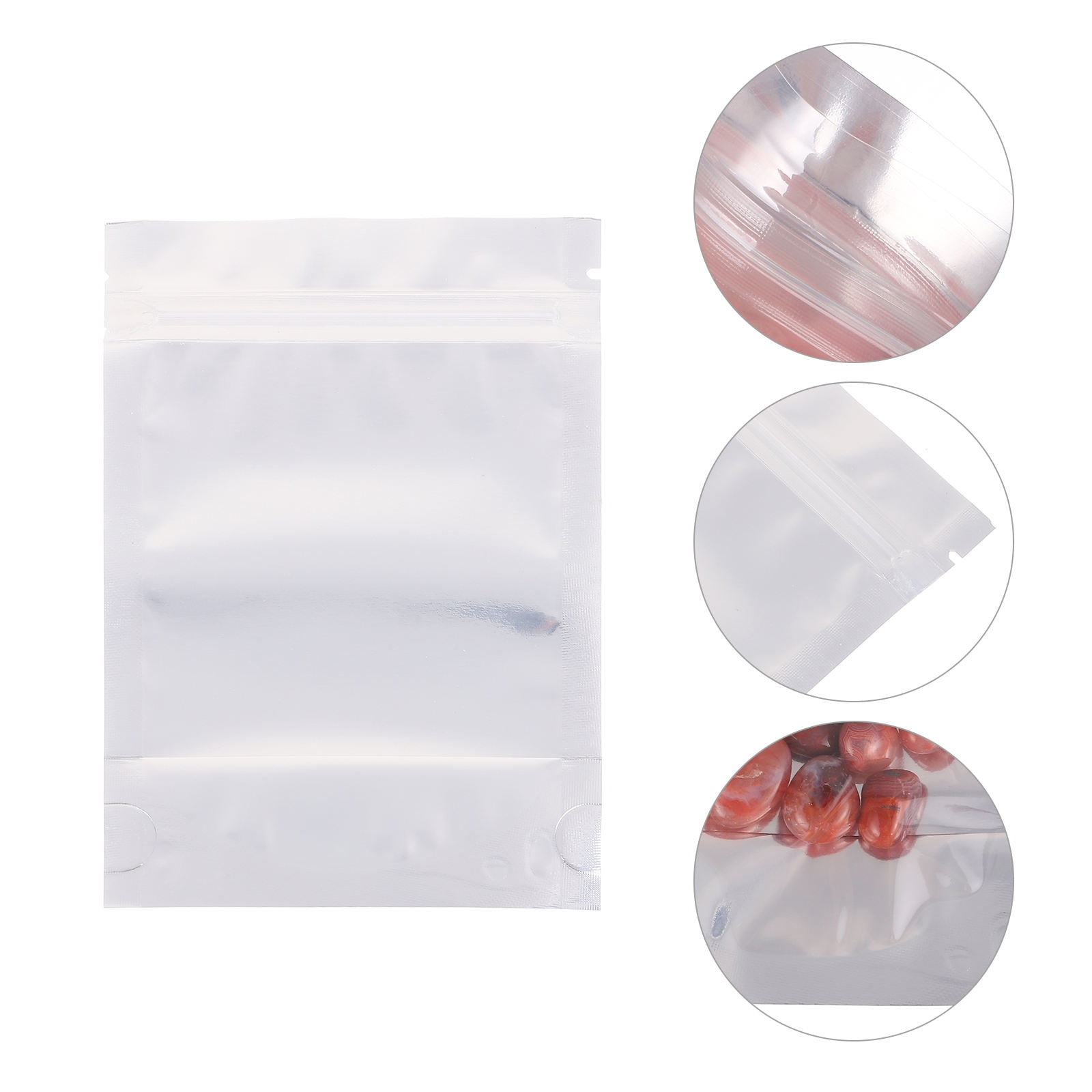 Phenofice 100Pcs Resealable Food Storage Pouches Rectangular Design for ...